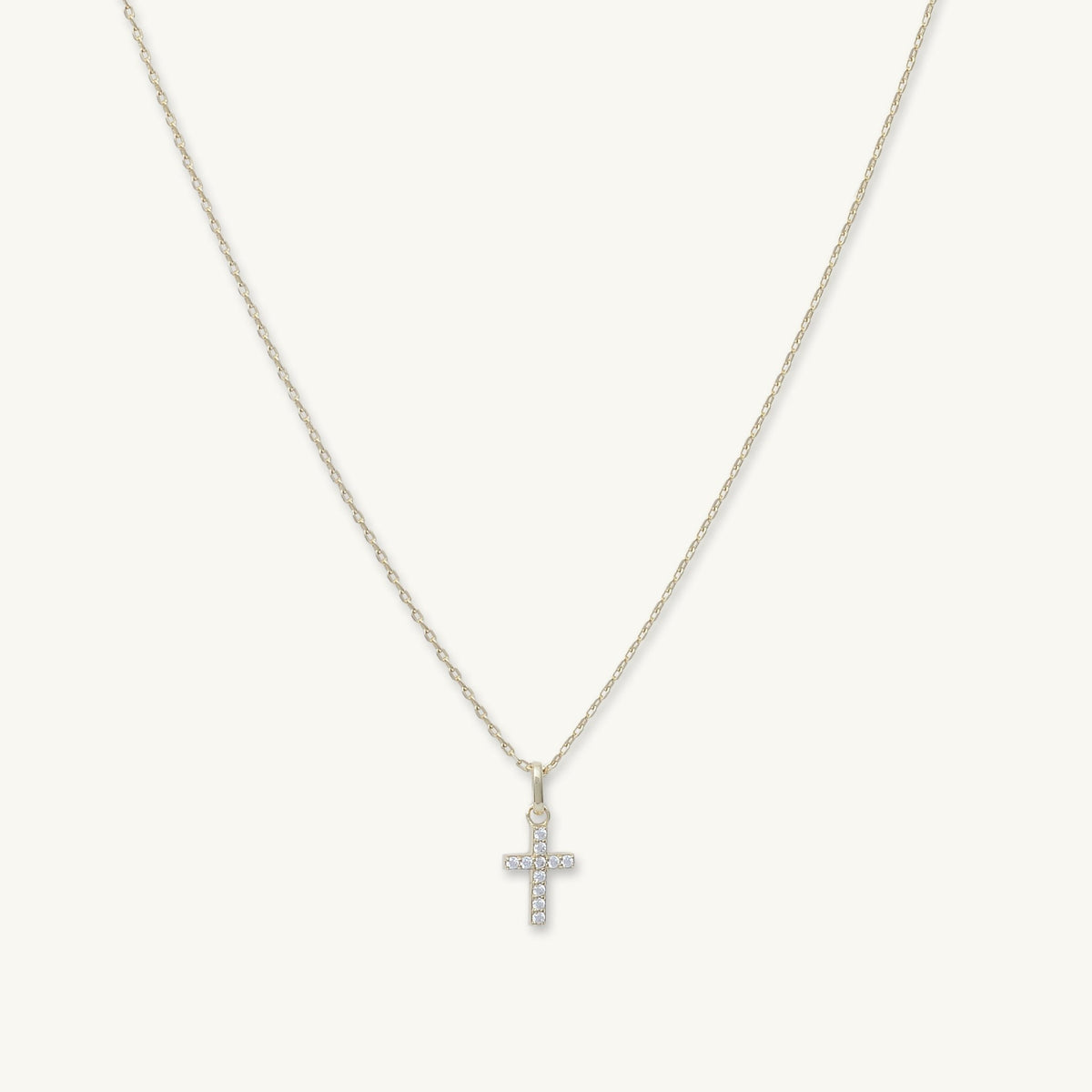 Cross Sapphire Pendant Chain Necklace